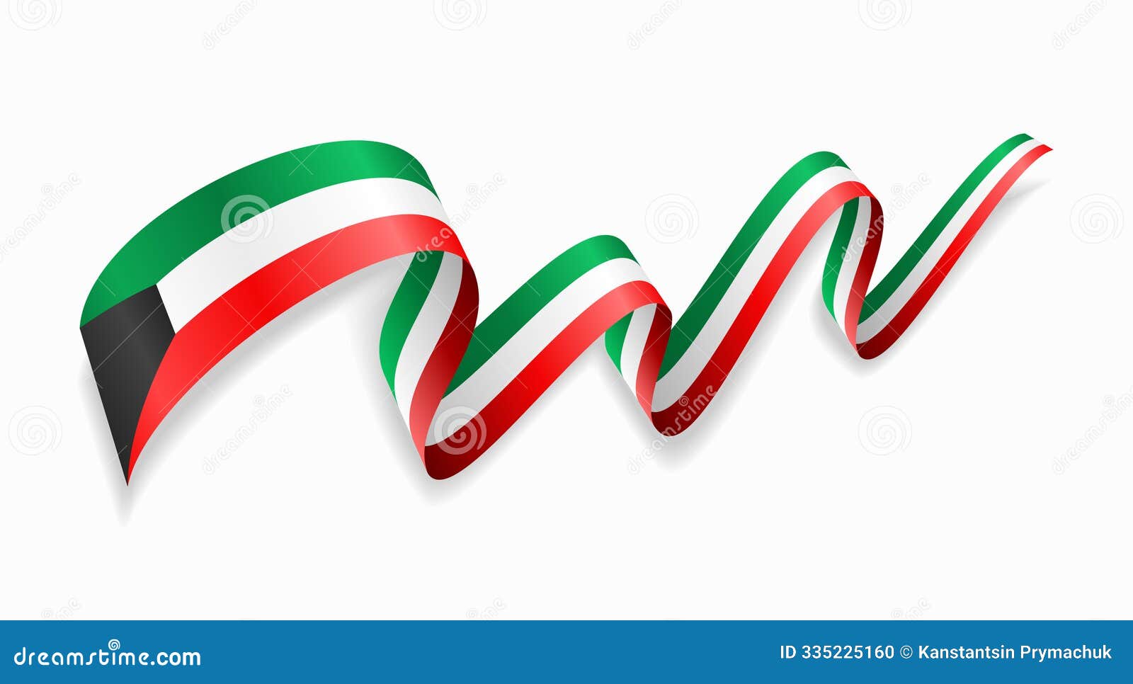 Kuwaiti Flag Wavy Abstract Background. Vector Illustration. Stock ...