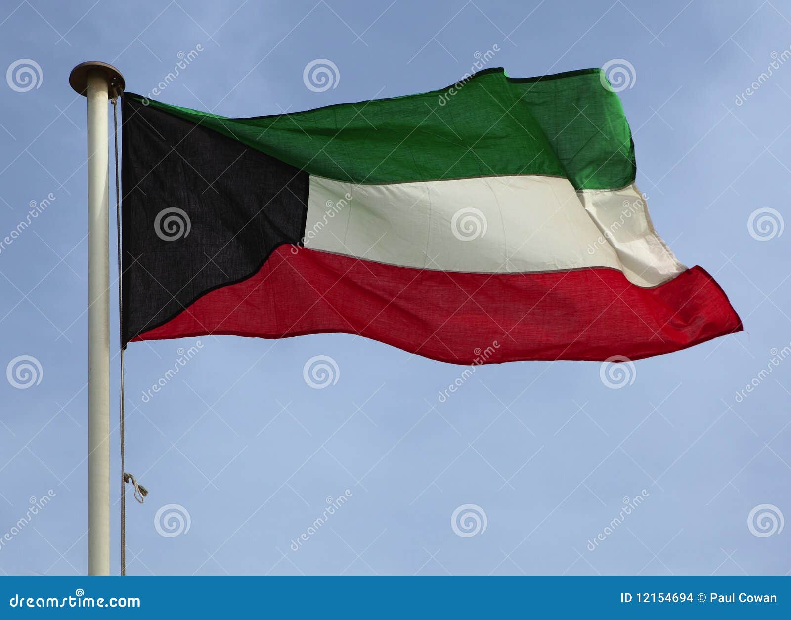 Kuwaiti national flag stock photo. Image of kuwait, emirate - 12154694