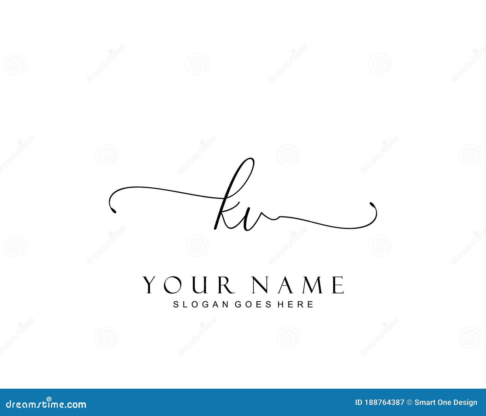 Initial KV Signature Logo Template Vector Stock Vector - Illustration ...