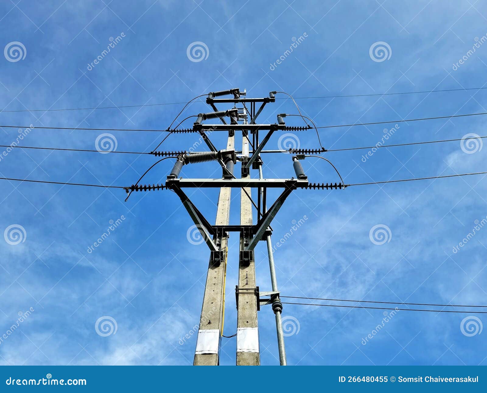 115 KV Air Break Switch at an Open Position Stock Image - Image of blue ...