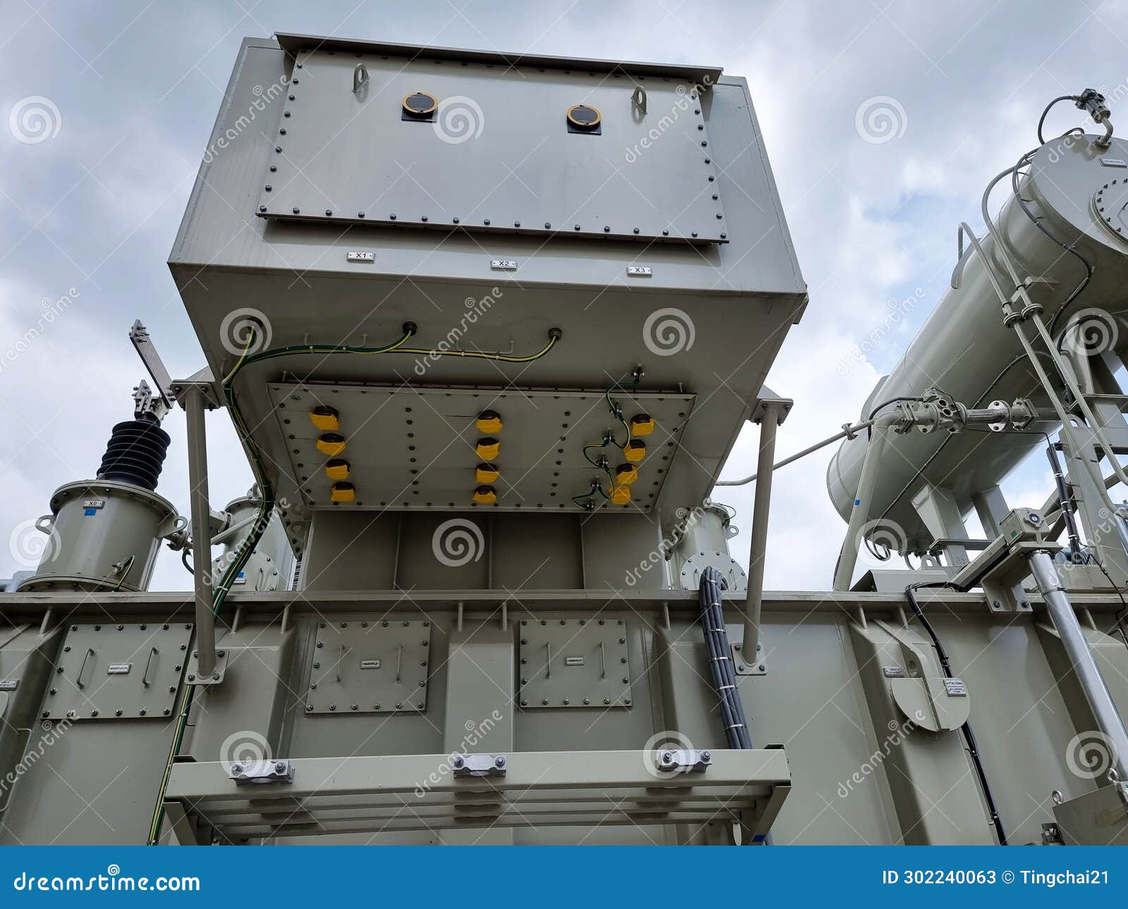 22kV Bushing Box of 115 KV-22kV Power Transformer Prepare Stock Image ...