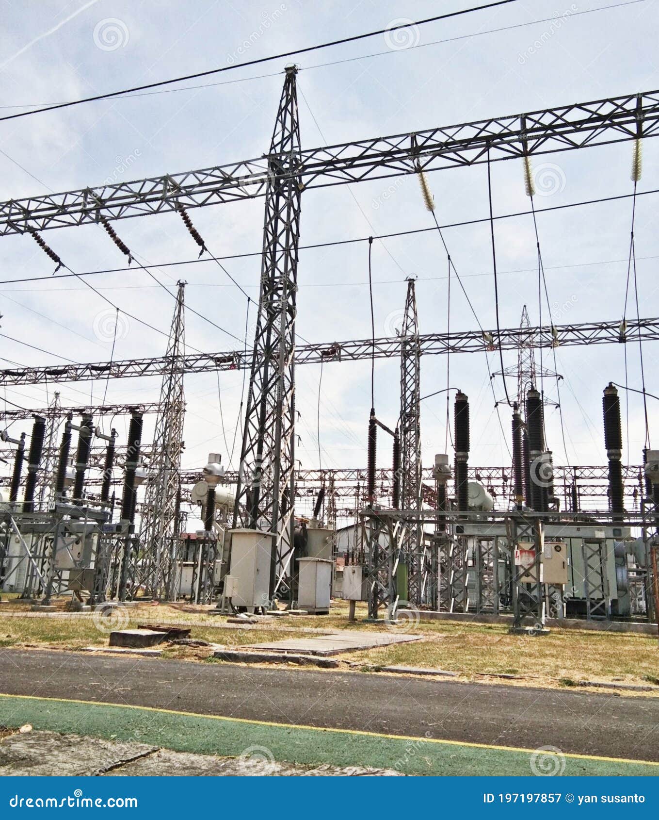 150kv High Voltage Line Construction for Electricity Needs Stock Image ...