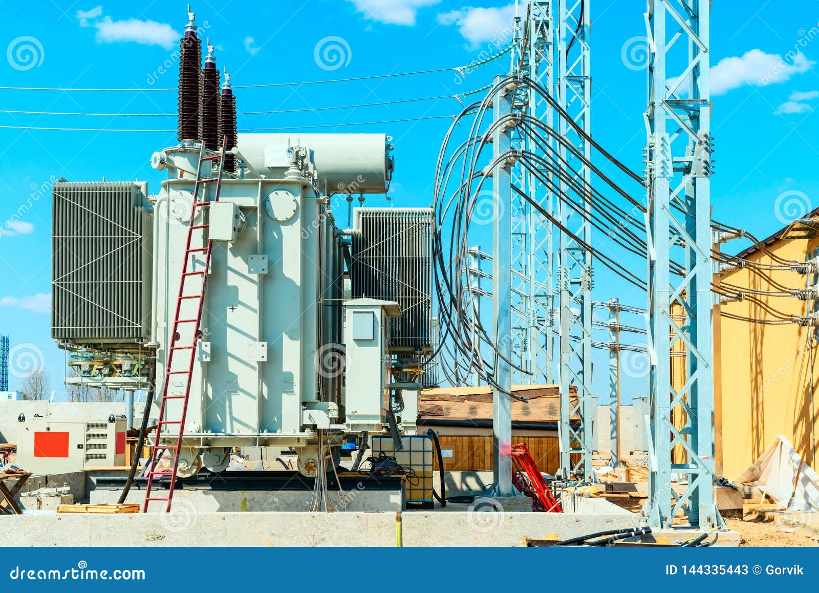 110 KV High Voltage Transformer in the Electric Substation Stock Image ...