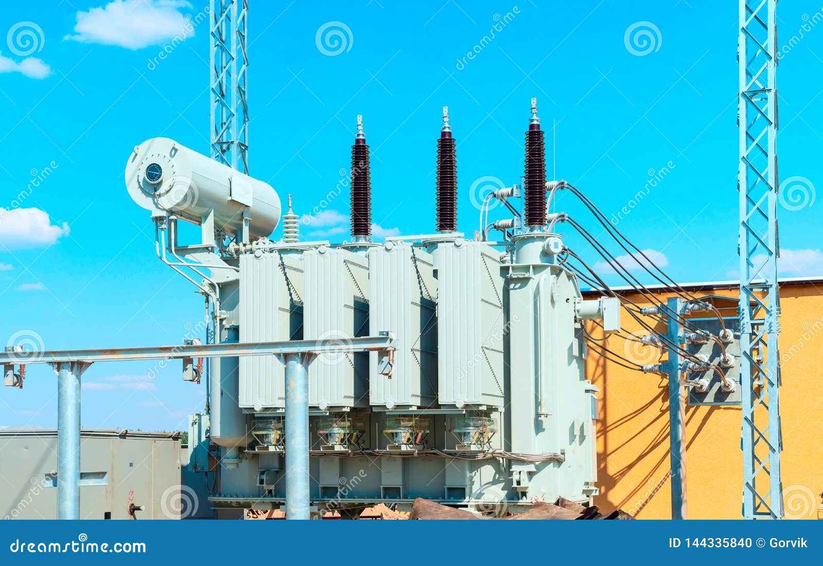110 KV High Voltage Transformer in the Electric Substation Stock Photo ...