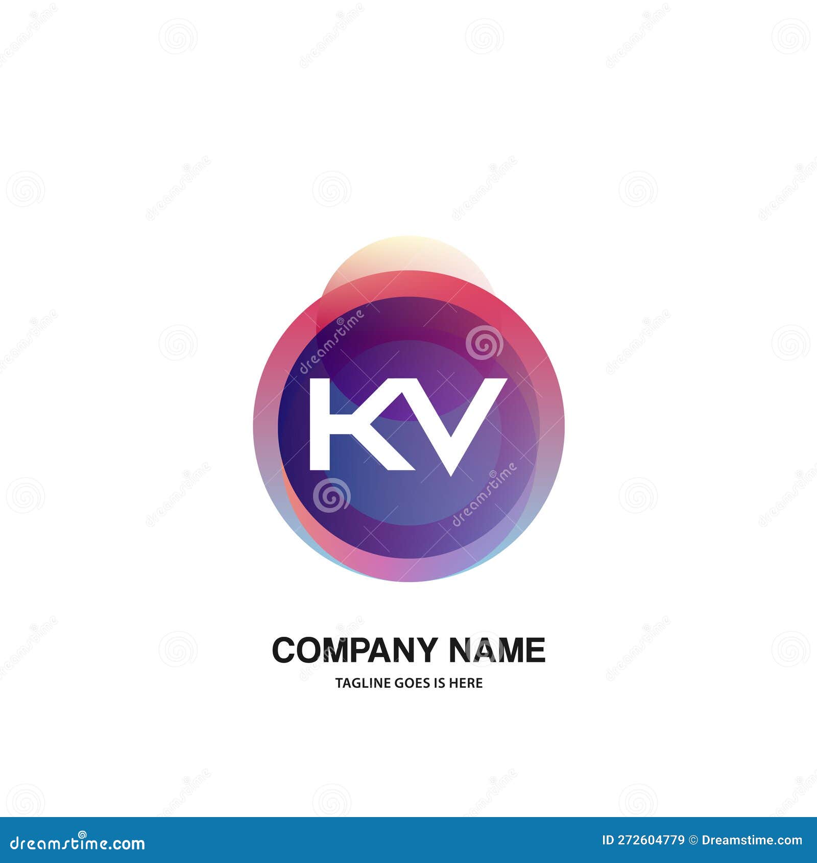 KV Initial Logo with Colorful Circle Template Vector Stock Vector ...