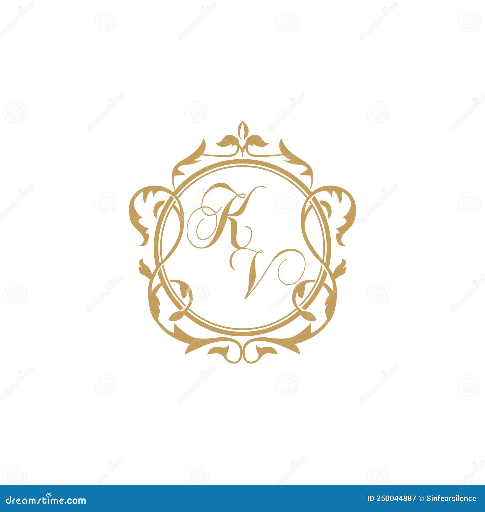 KV Initial Wedding Invitation Elegant Vector Graphic Template Stock ...