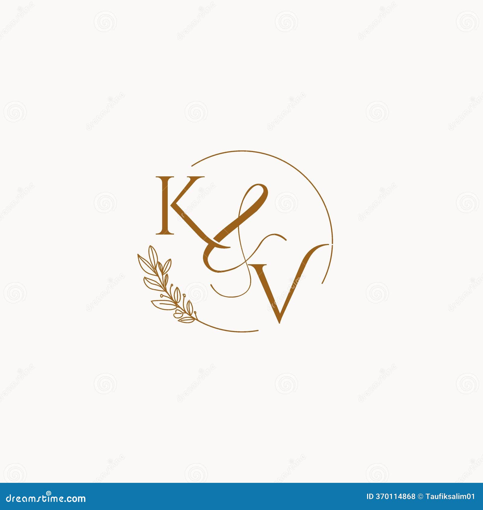 KV Initial Wedding Monogram Logo Vector Illustration | CartoonDealer ...