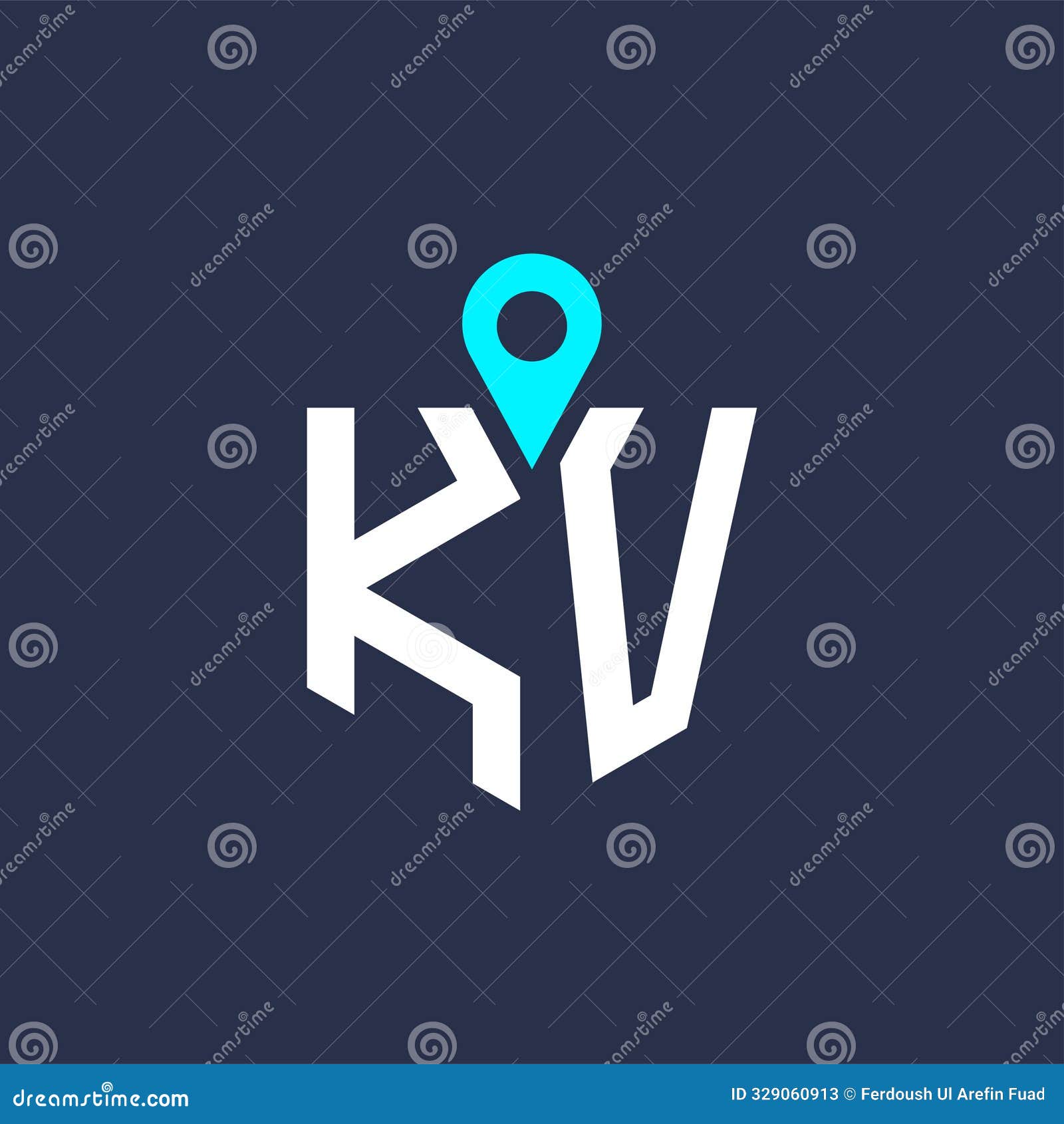 KV Location Logo Design for Recruitment and Navigation - Letter KV Logo ...