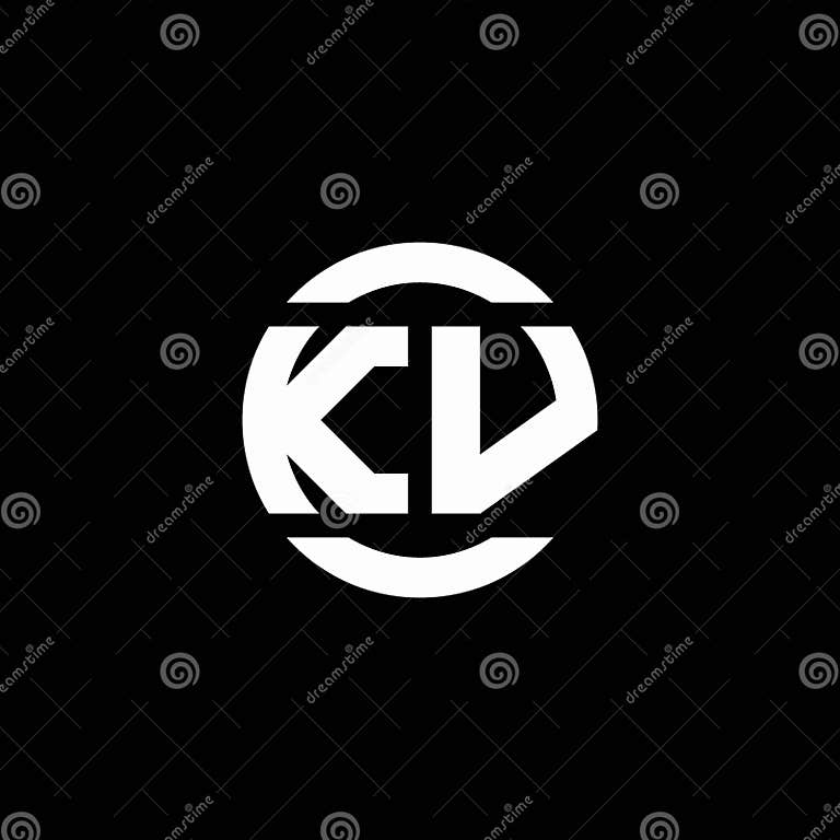 KV Logo Monogram Isolated on Circle Element Design Template Stock ...