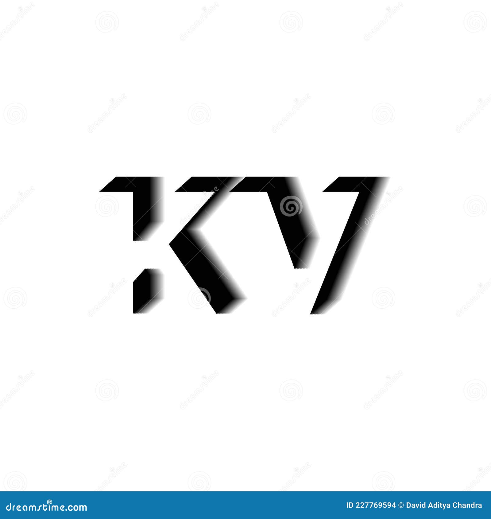 KV Monogram Shadow Shape Style Stock Vector - Illustration of emblem ...