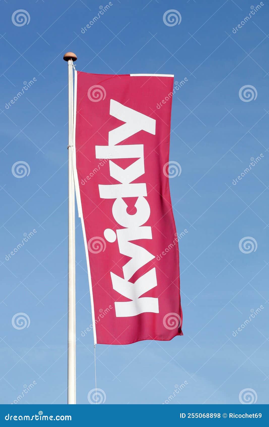 Kvickly logo on a flag editorial stock photo. Image of denmark - 255068898
