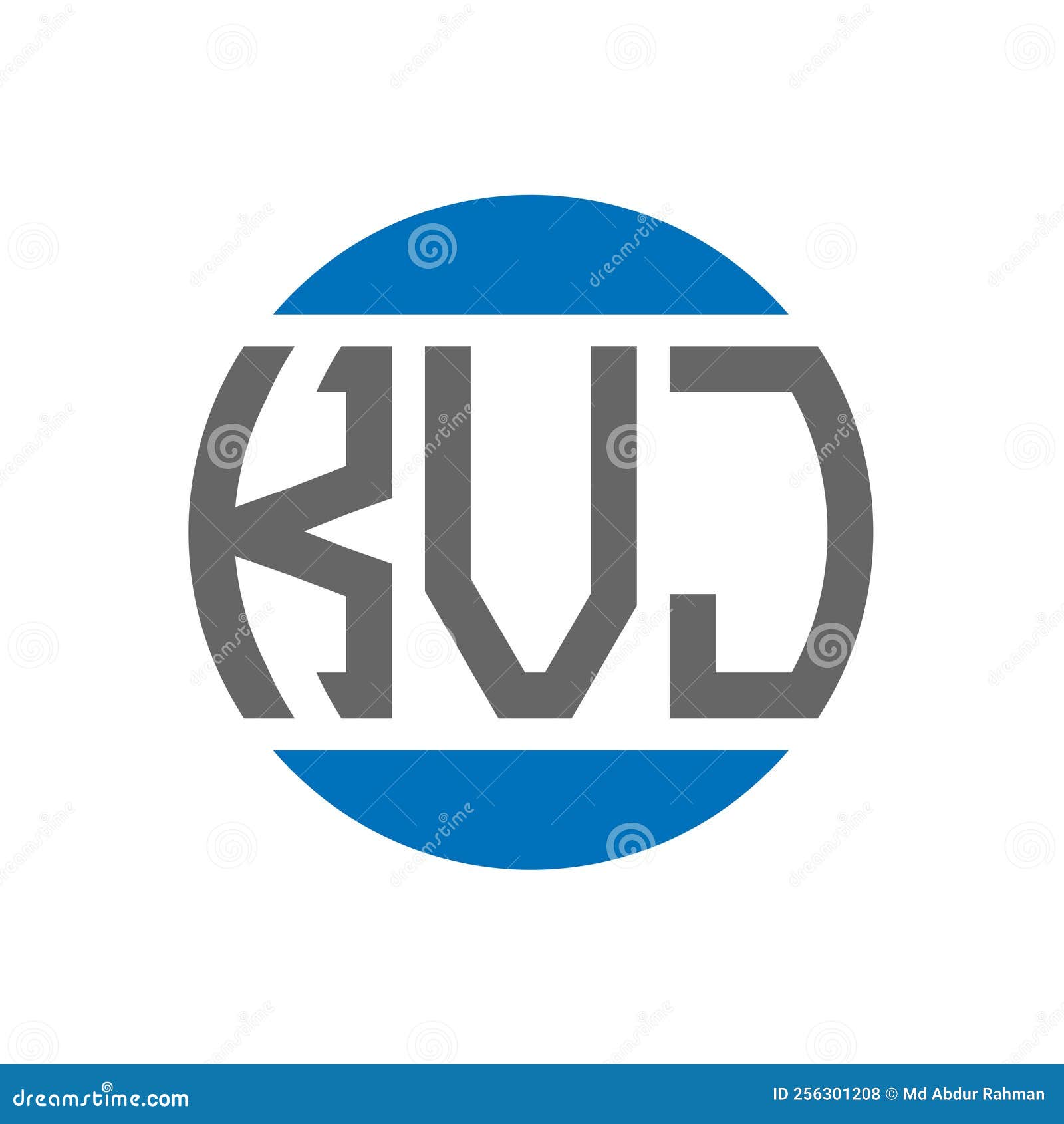 KVJ Letter Logo Design on White Background. KVJ Creative Initials ...