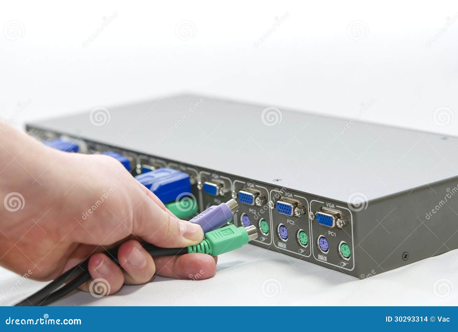 KVM Switch and Cables stock photo. Image of white, tech - 30293314
