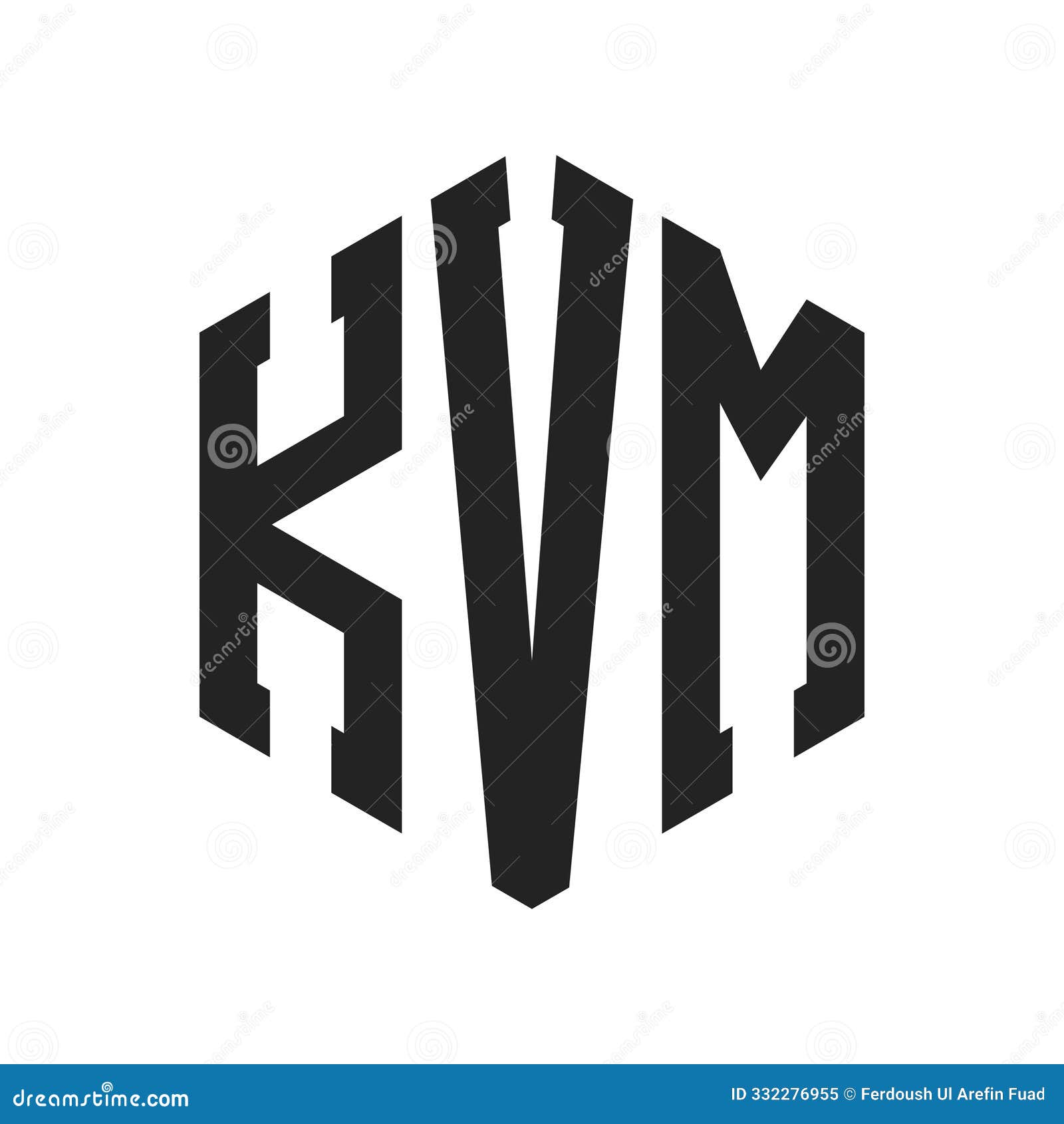 KVM Logo Design. Initial Letter KVM Monogram Logo Using Hexagon Shape ...