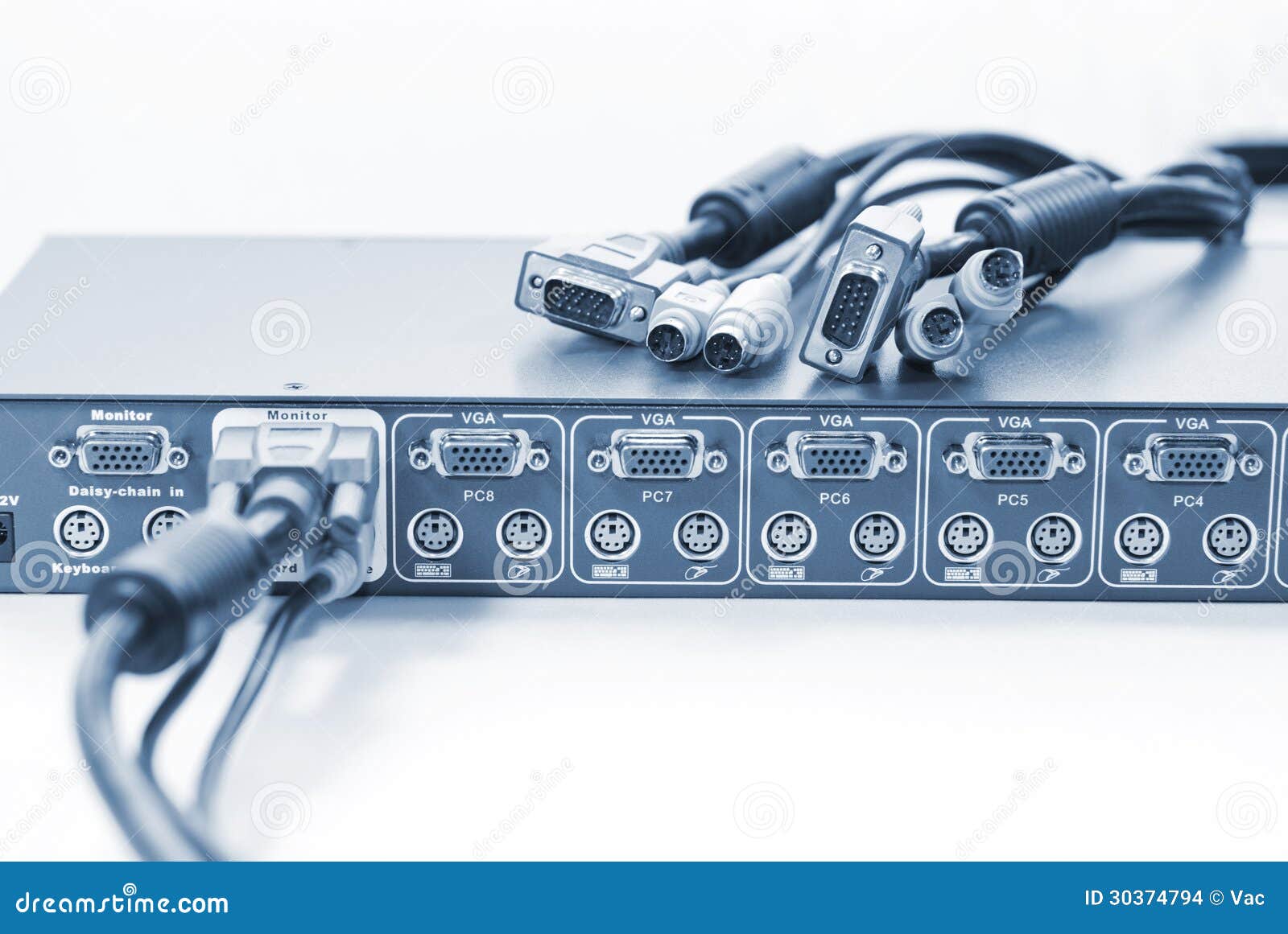 KVM Switch and Cables stock photo. Image of work, device - 30374794