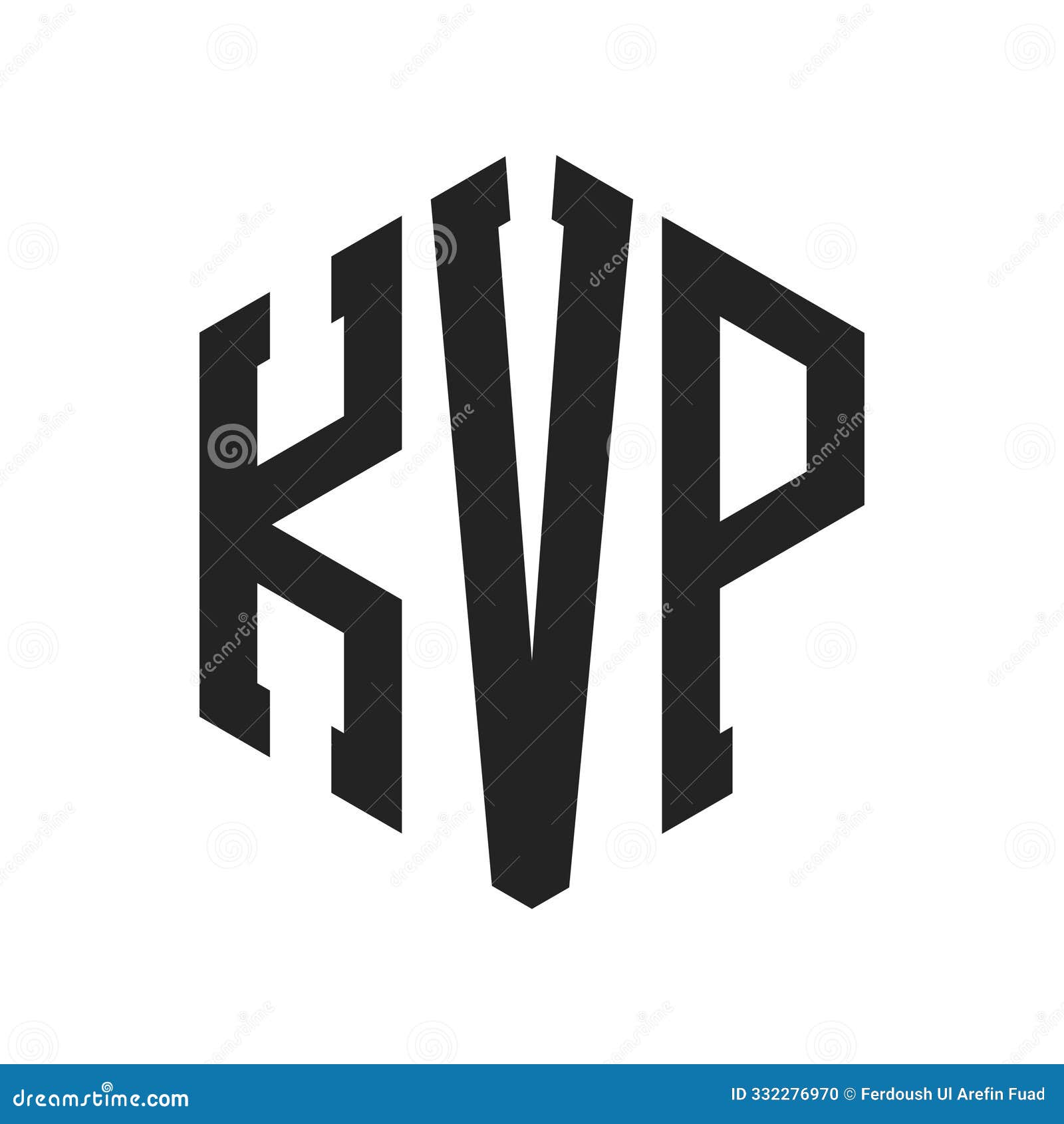 KVP Logo Design. Initial Letter KVP Monogram Logo Using Hexagon Shape ...