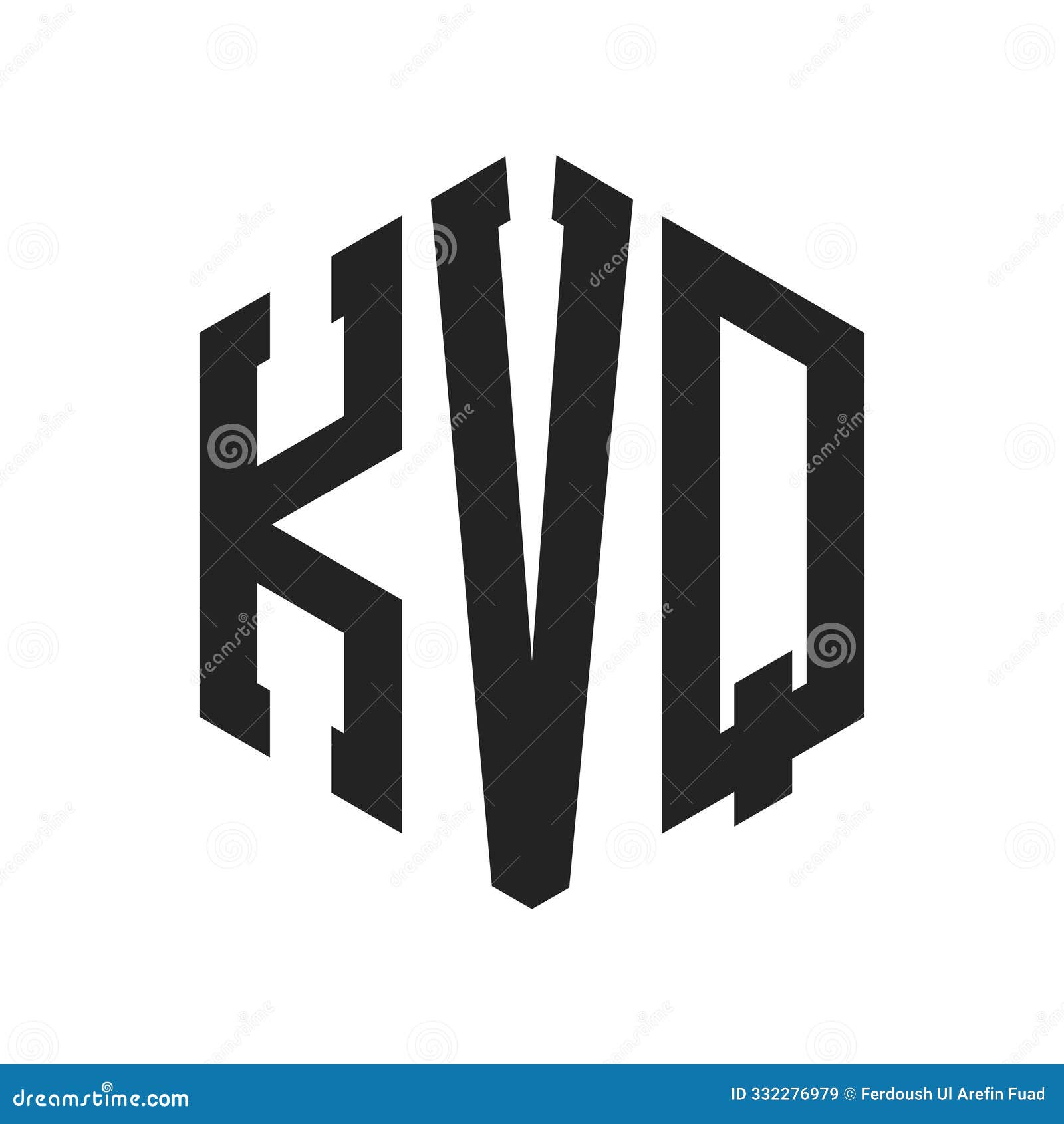 KVQ Logo Design. Initial Letter KVQ Monogram Logo Using Hexagon Shape ...