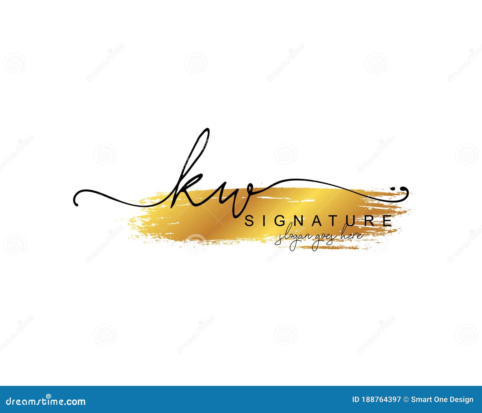 Initial KW Signature Logo Template Vector Stock Vector - Illustration ...