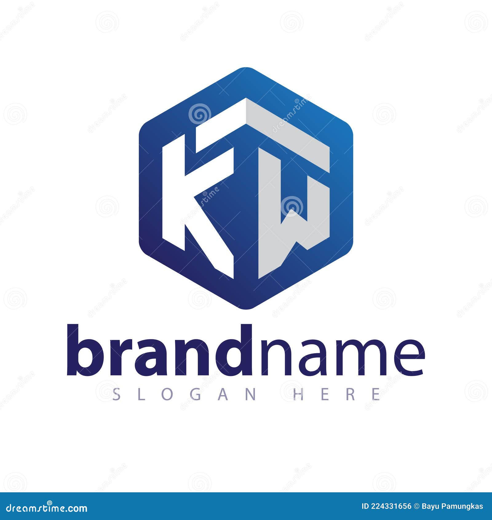 KW Initial Letter Hexagonal Logo Vector Stock Vector - Illustration of ...