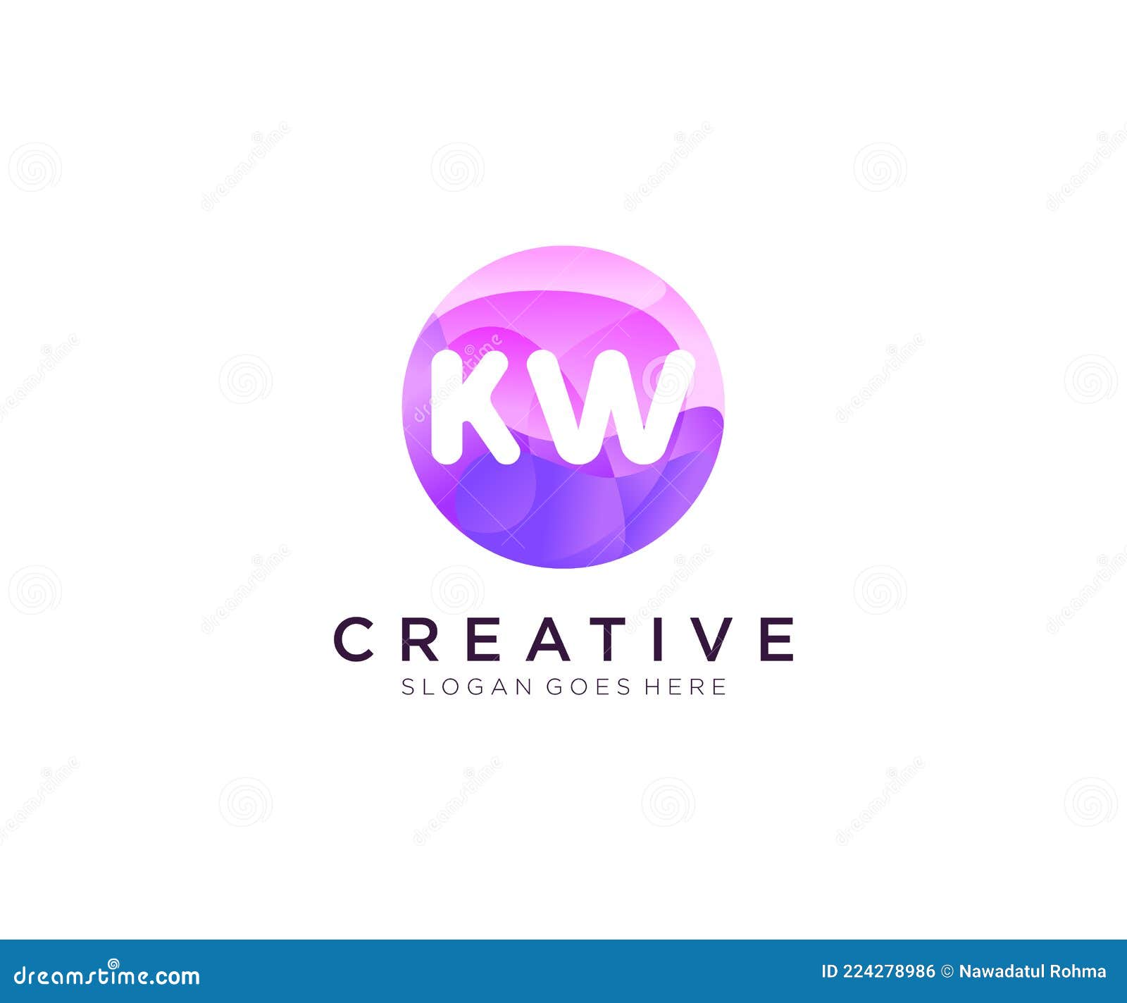 KW Initial Logo with Colorful Circle Template Vector Stock Vector ...