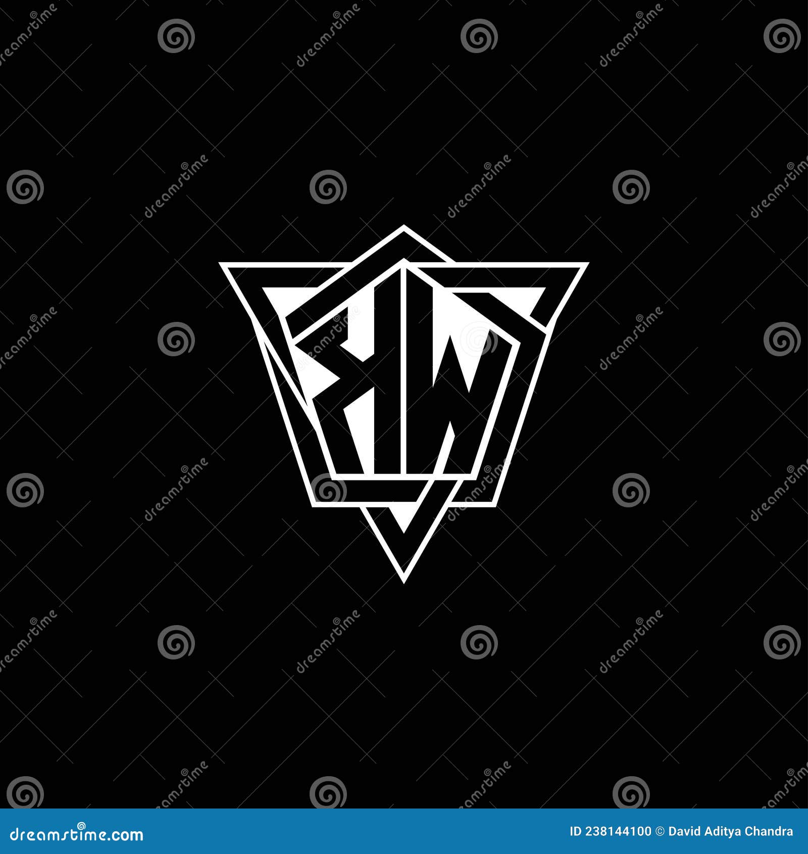 KW Logo Monogram Geometric Modern Design Stock Vector - Illustration of ...