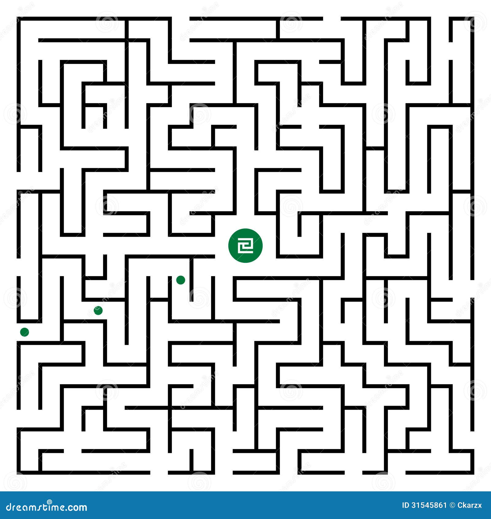 Kwadratowy Labirynt 21x21 (czerń) Obraz Stock - Obraz: 31545861
