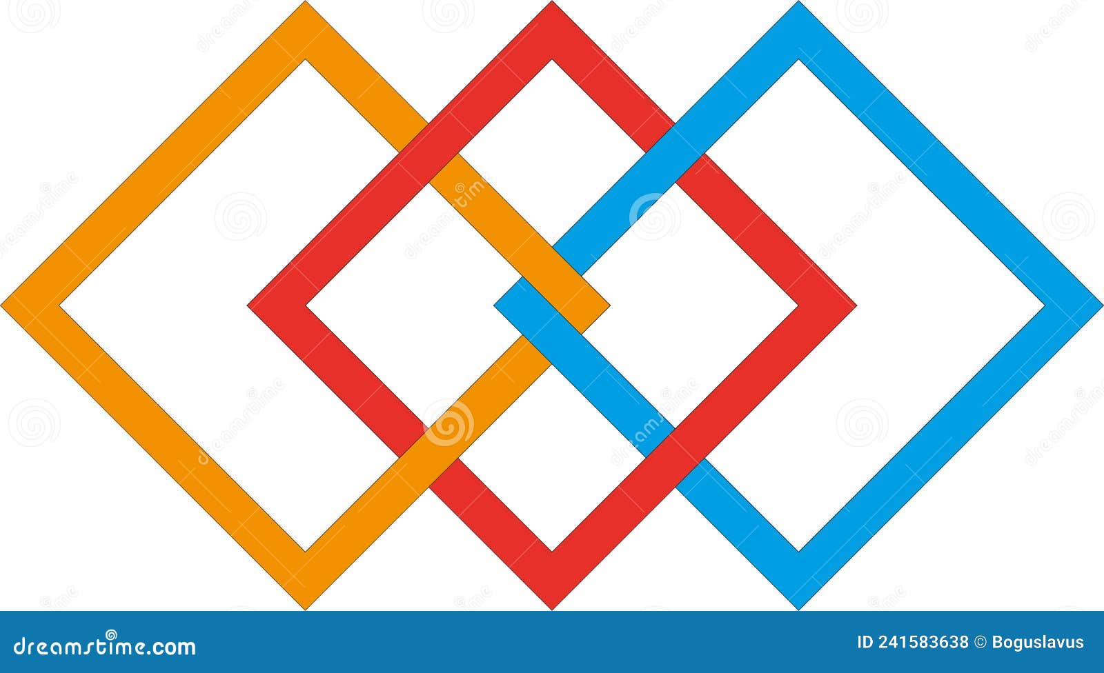 An Object Consisting of Three Connected Squares. Stock Illustration ...