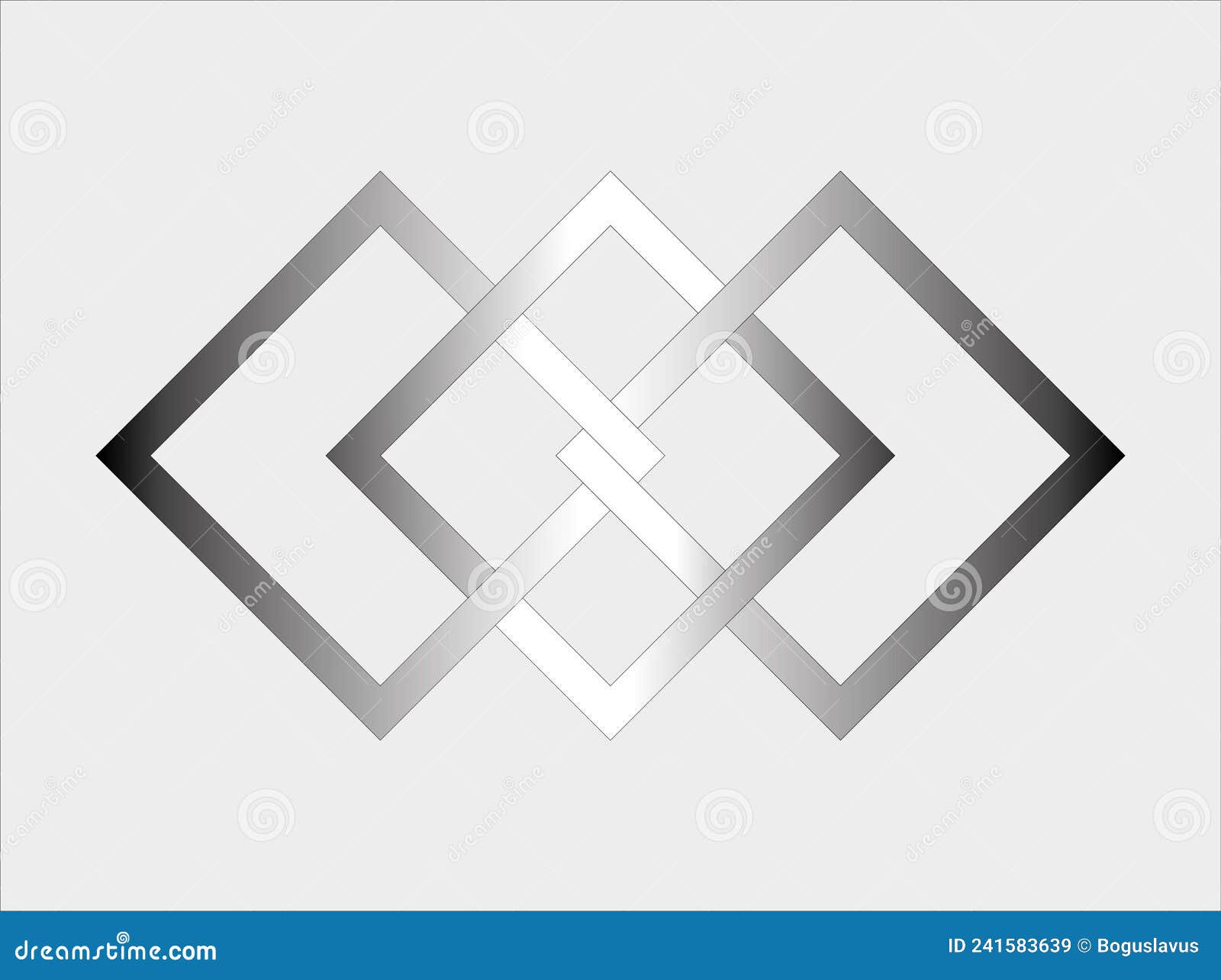 An Object Consisting of Three Connected Squares Stock Vector ...