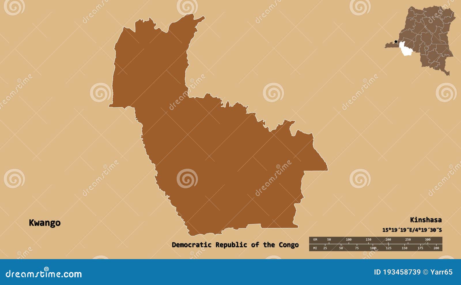 Kwango, Province of Democratic Republic of the Congo, Zoomed. Pattern ...