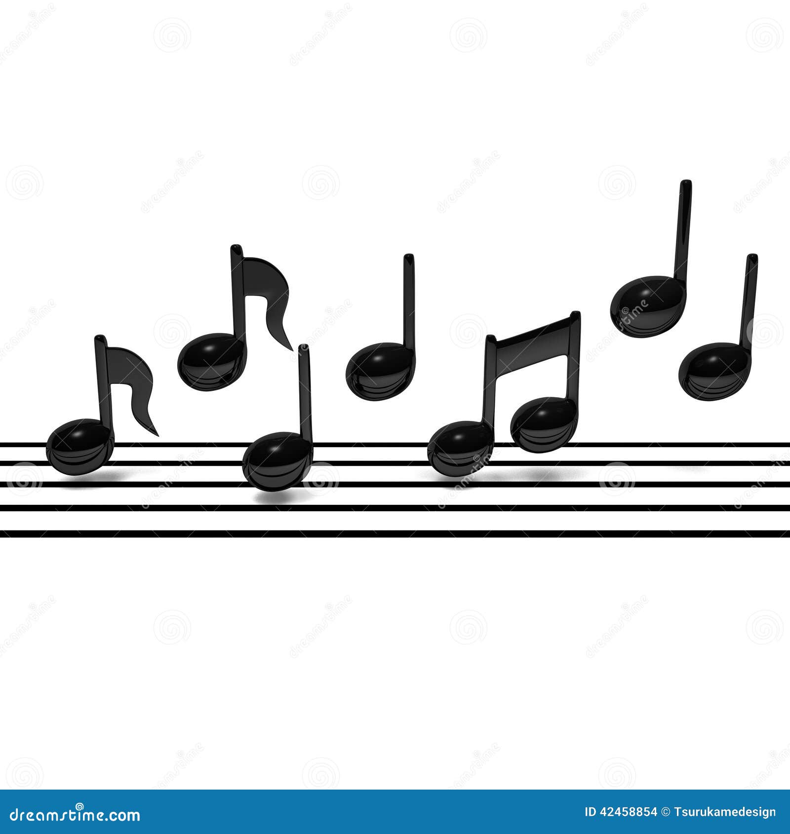 Kwartnoot + Personeelsaantekening Front View Stock Illustratie ...