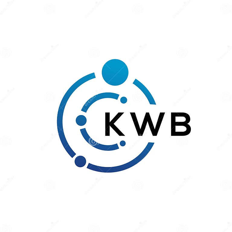 KWB Letter Technology Logo Design on White Background. KWB Creative ...