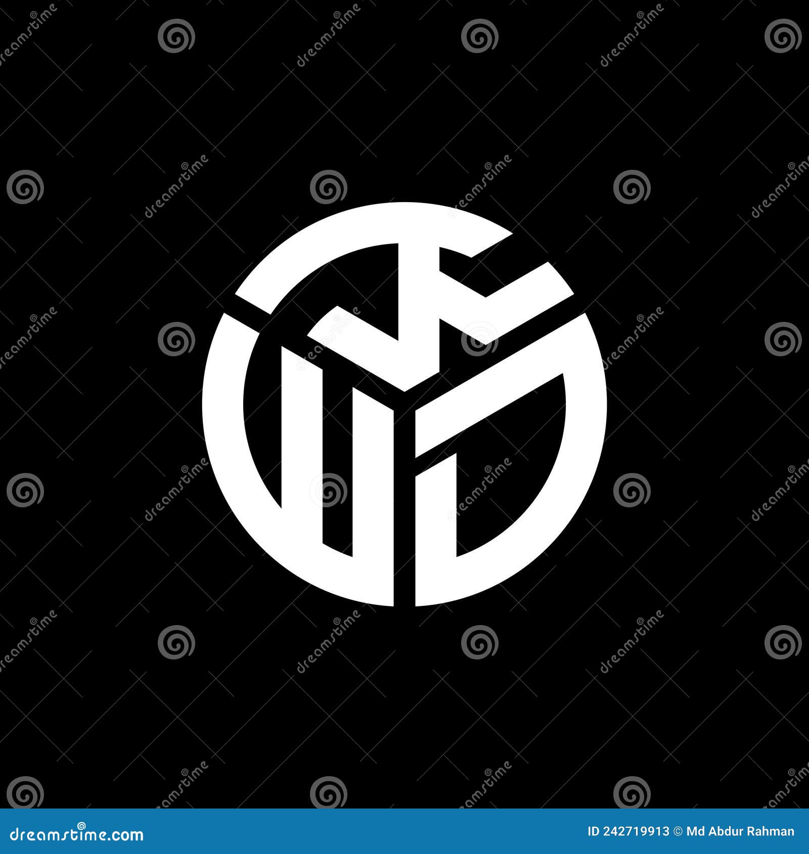 KWD Letter Logo Design on Black Background. KWD Creative Initials ...