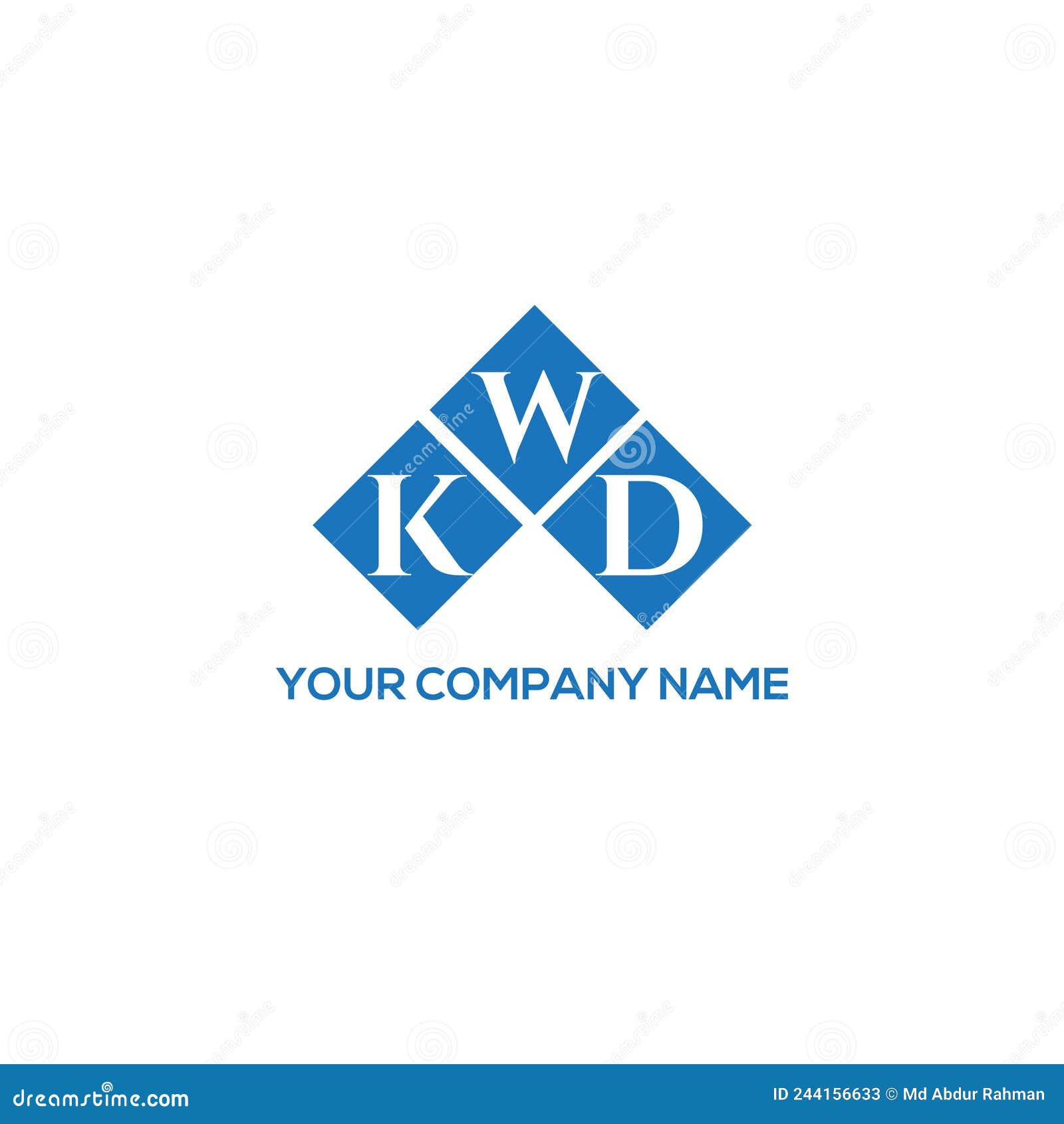 KWD Letter Logo Design on White Background. KWD Creative Initials ...