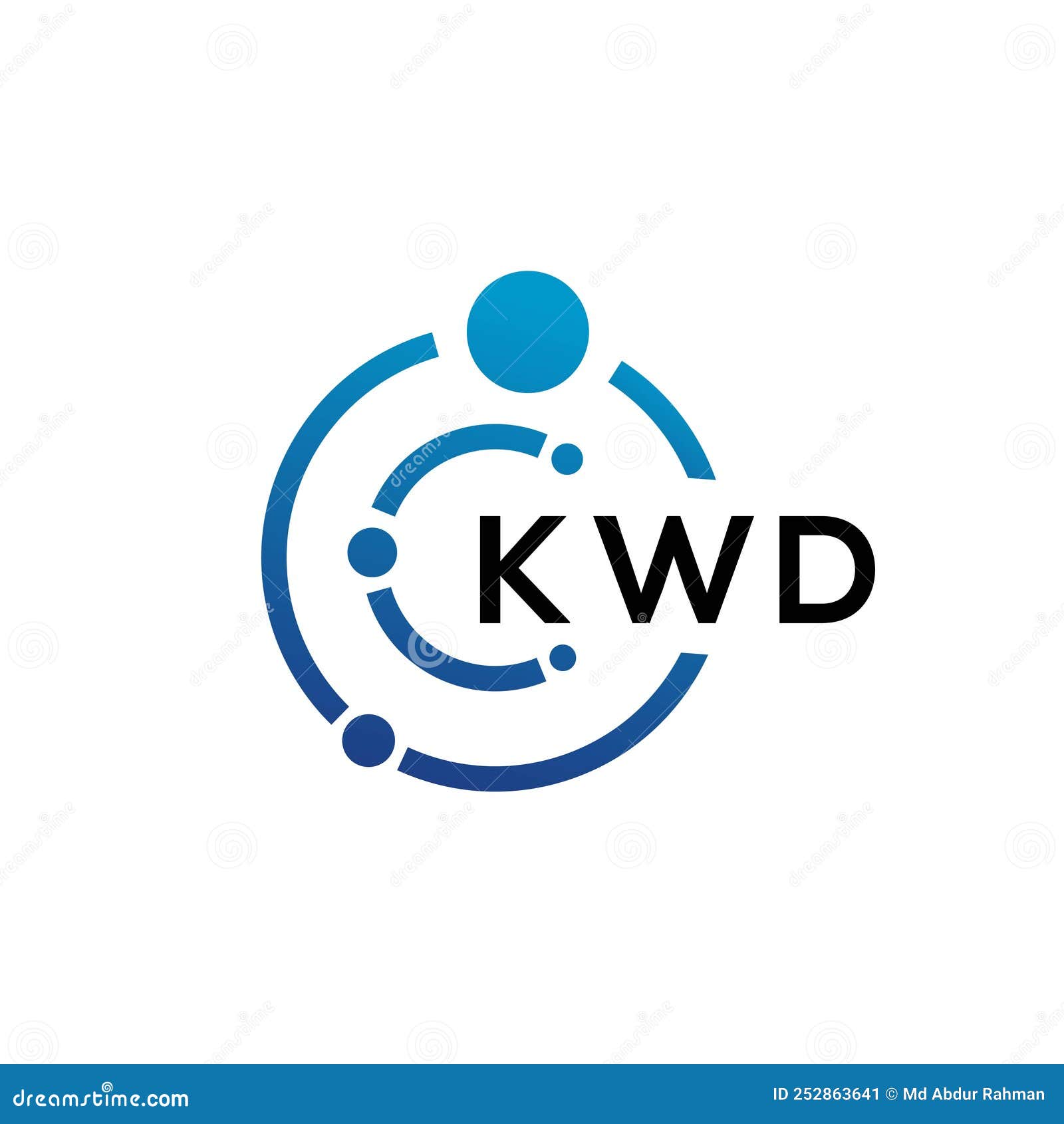 KWD Letter Technology Logo Design on White Background. KWD Creative ...
