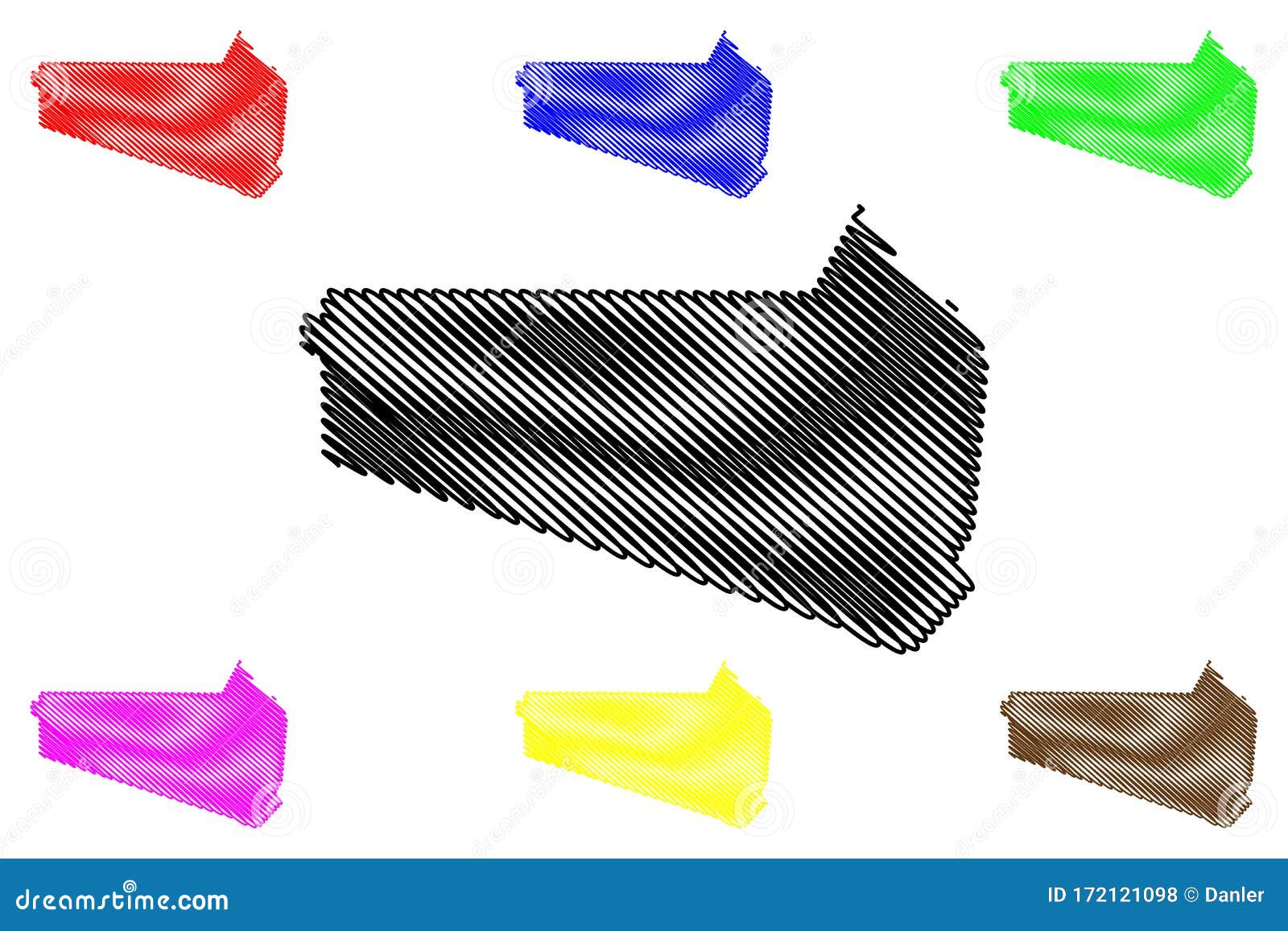 Kweneng District Districts of Botswana, Republic of Botswana Map Vector ...