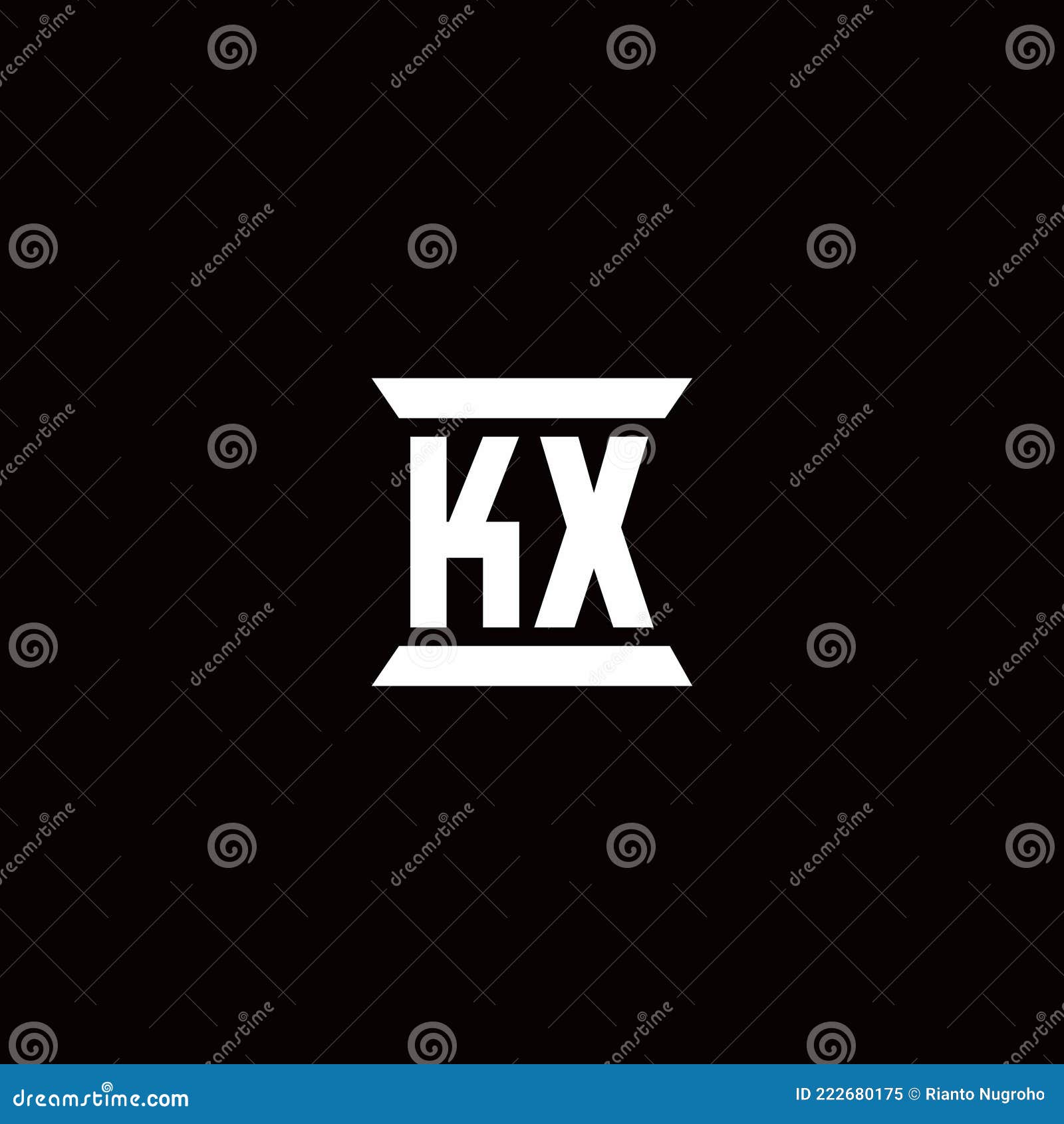 KX Logo Monogram with Pillar Shape Designs Template Stock Vector ...