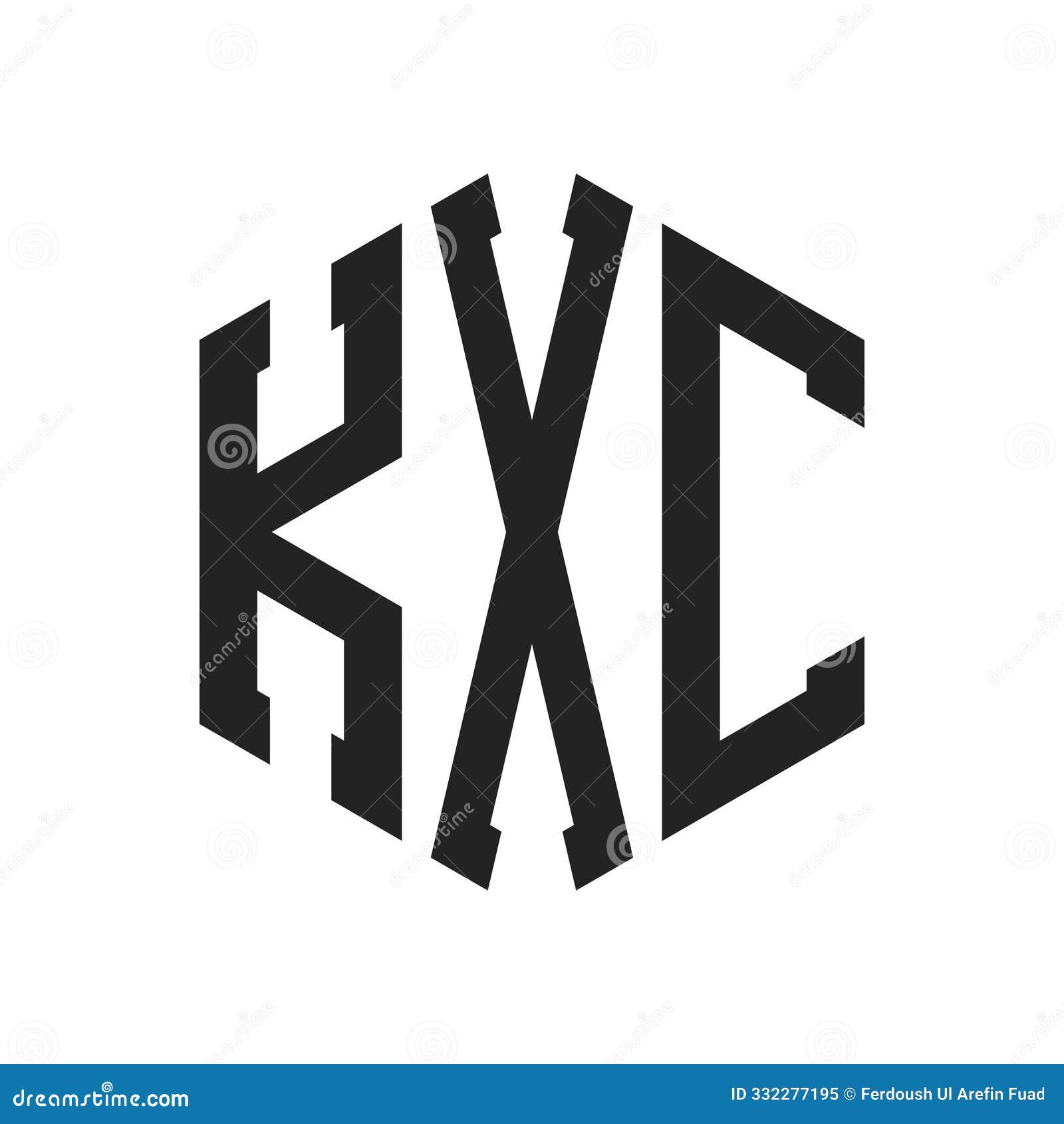KXC Logo Design. Initial Letter KXC Monogram Logo Using Hexagon Shape ...