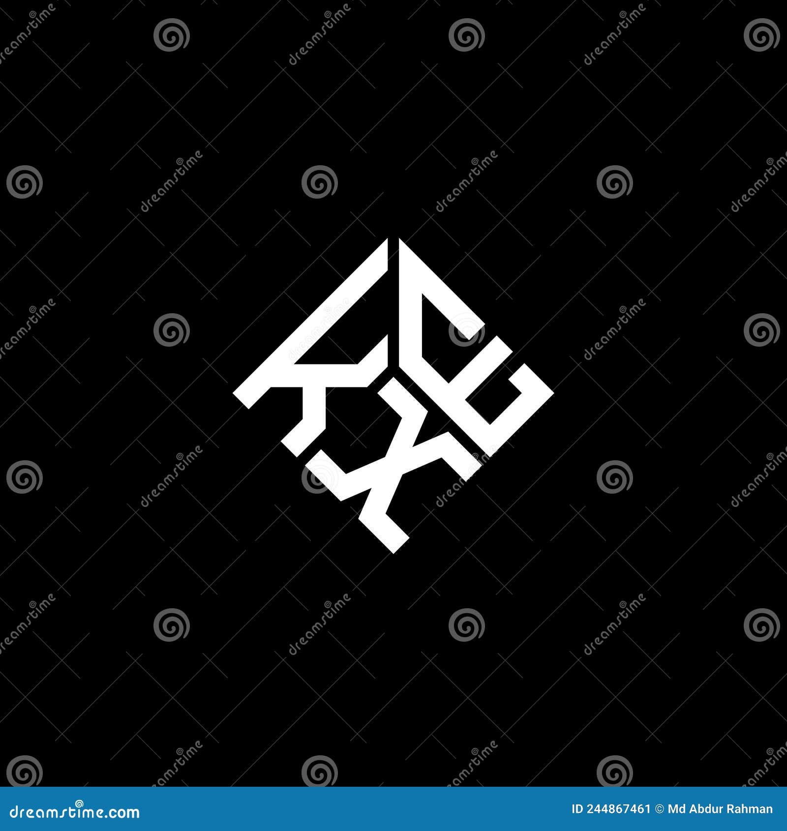 KXE Letter Logo Design on Black Background. KXE Creative Initials ...