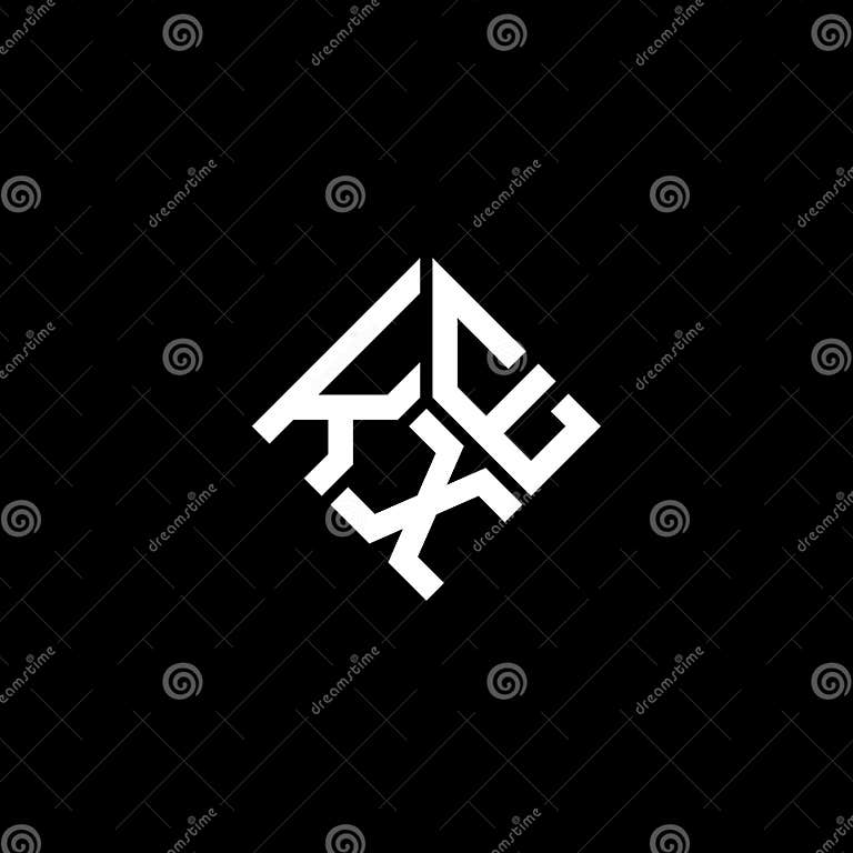 KXE Letter Logo Design on Black Background. KXE Creative Initials ...