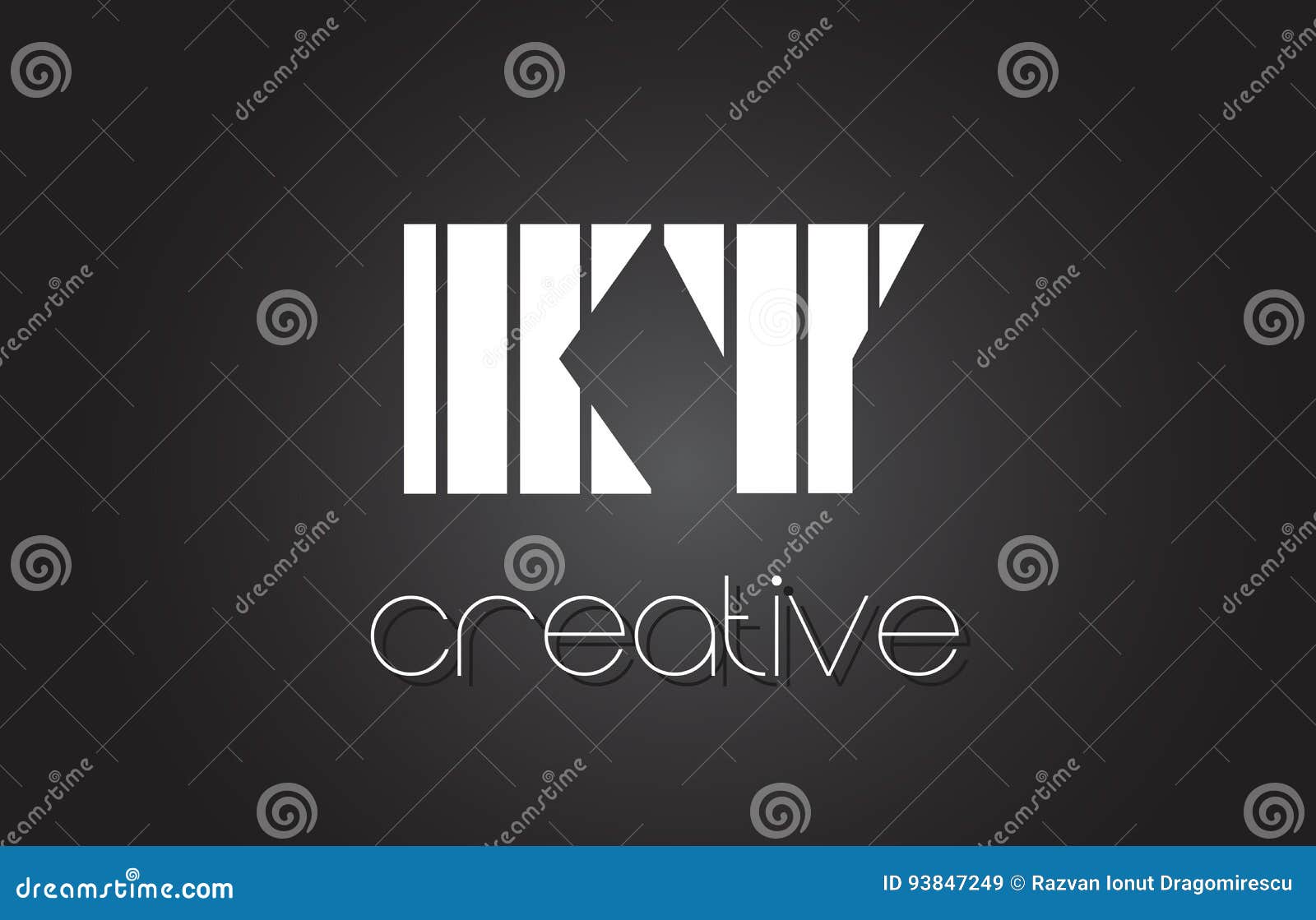 Ky K Y Letter Logo Design With White And Black Lines Stock Vector Illustration Of Business