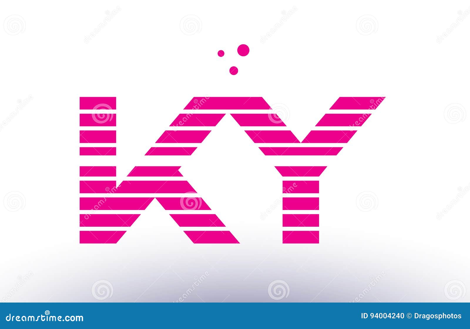 Ky K Y Pink Purple Line Stripe Alphabet Letter Logo Vector Template Stock Vector Illustration