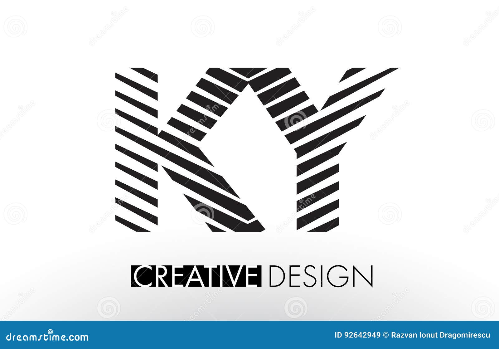 Ky K Y Zeichnen Briefgestaltung Mit Kreativem Elegantem Zebra Vektor Abbildung Illustration