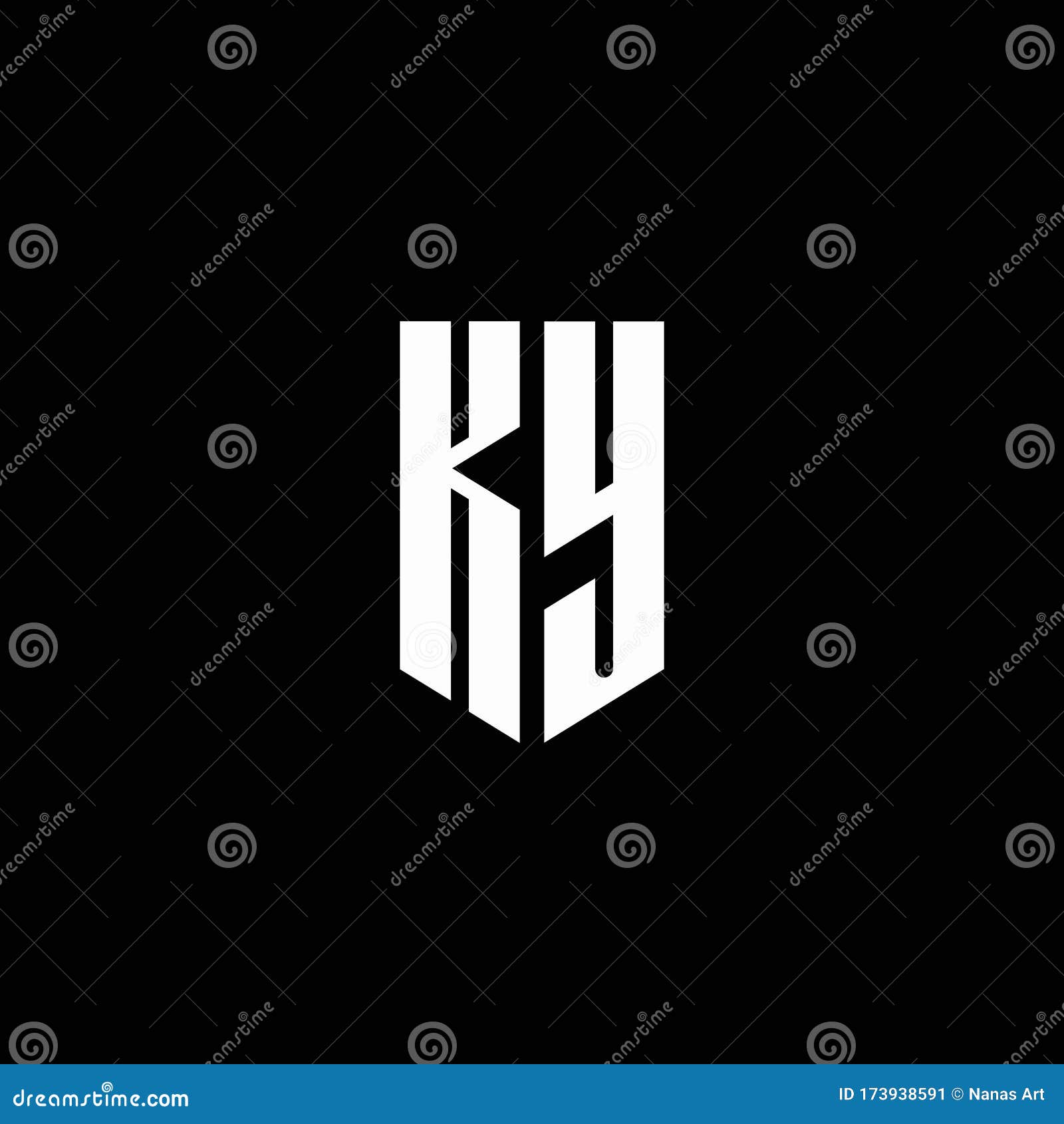 KY Logo Monogram with Emblem Style Isolated on Black Background Stock ...