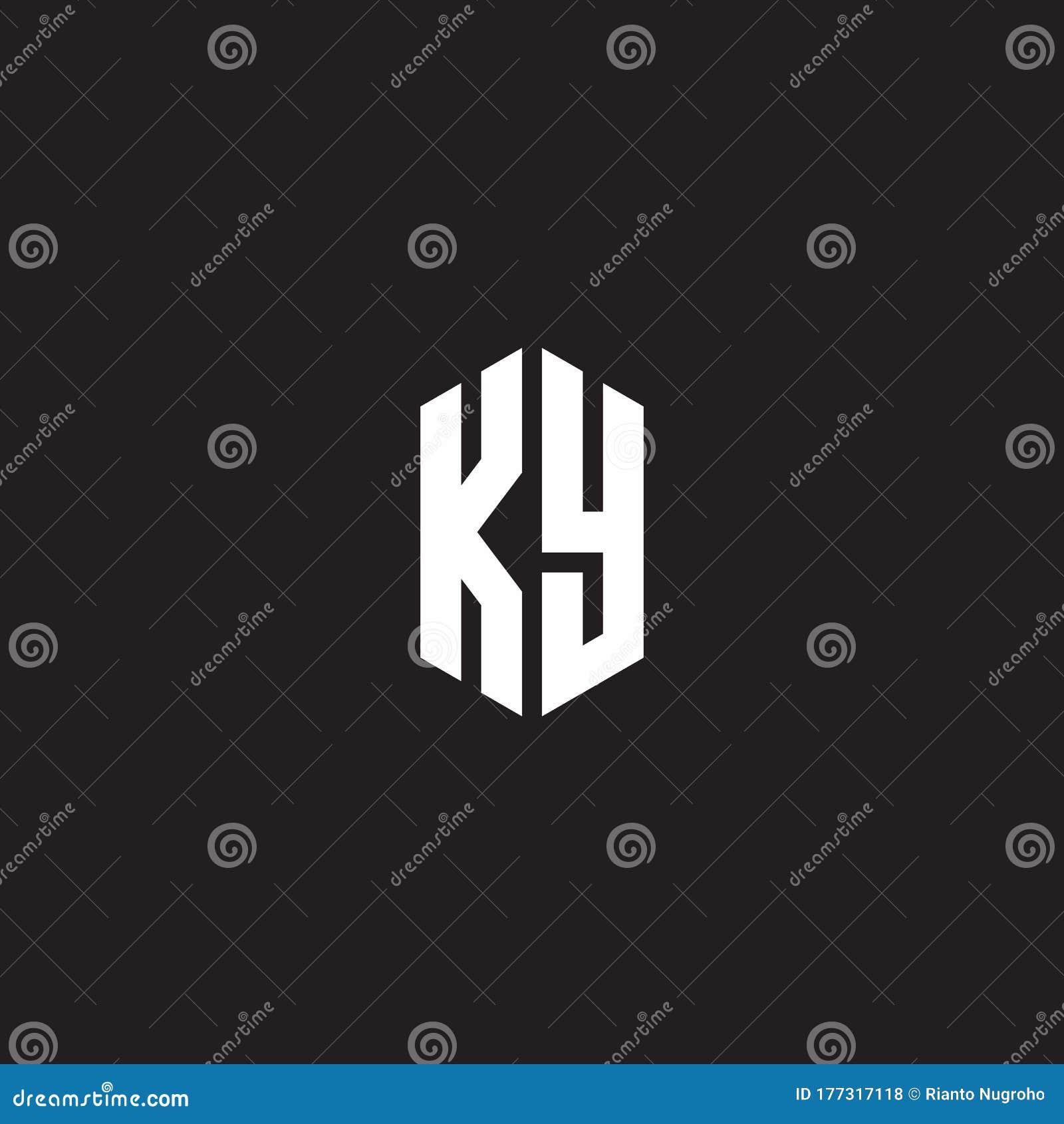 KY Logo Monogram with Hexagon Shape Style Design Template Stock Vector ...