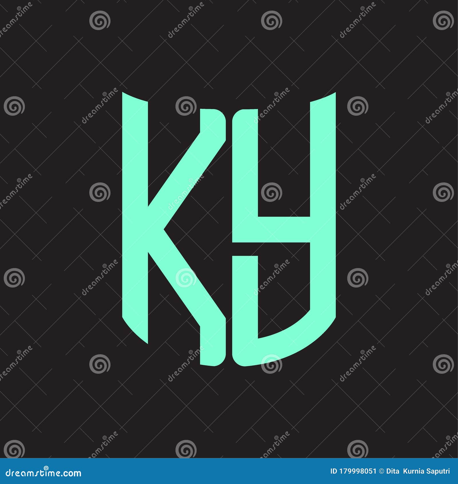 KY Logo Monogram with Ribbon Style Design Template Stock Vector ...