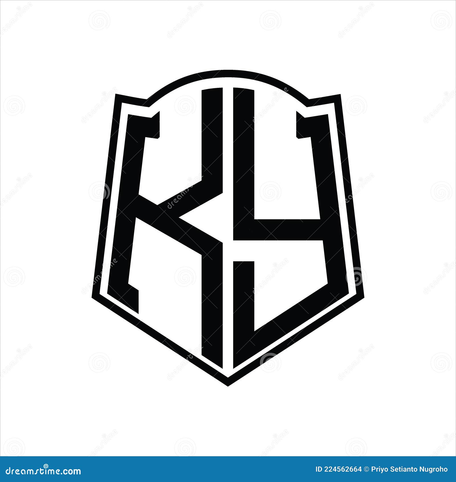 KY Logo Monogram with Shield Shape Outline Design Template Stock Vector ...