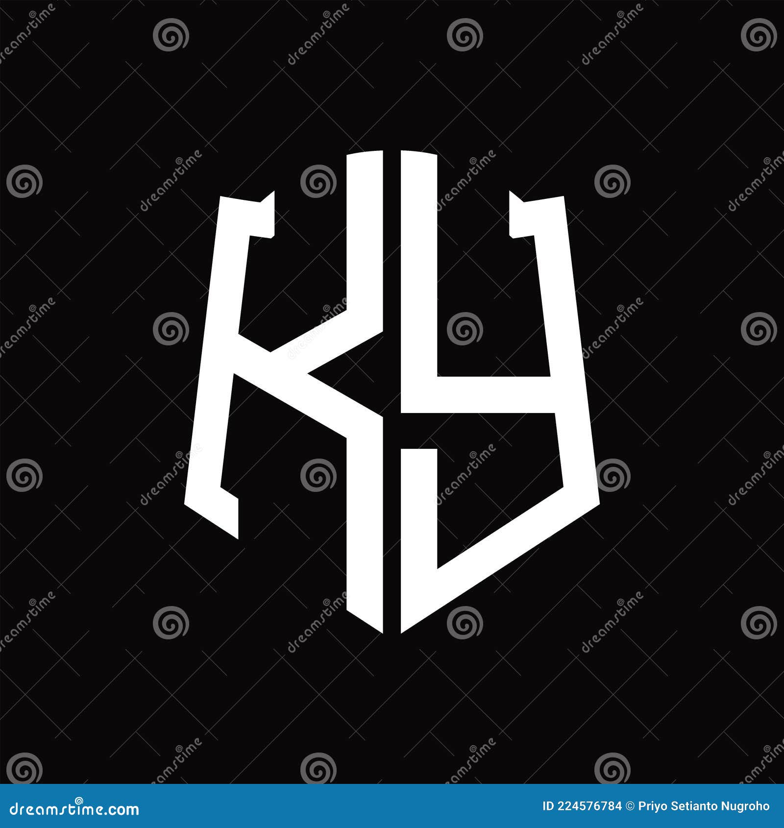 KY Logo Monogram with Shield Shape Ribbon Design Template Stock Vector ...