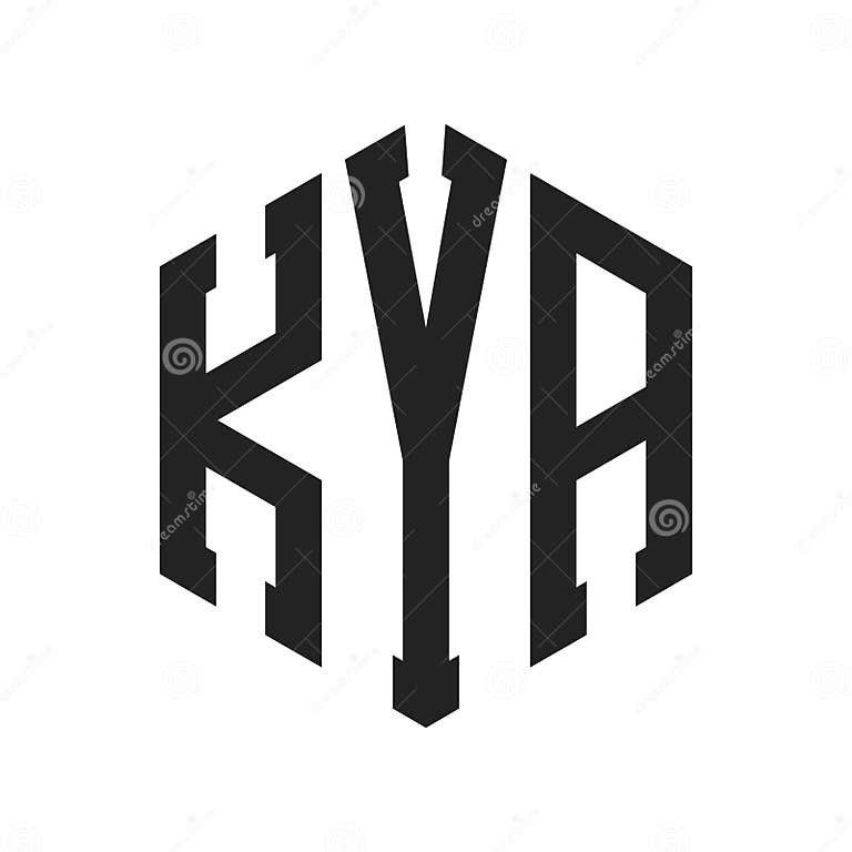 KYA Logo Design. Initial Letter KYA Monogram Logo Using Hexagon Shape ...