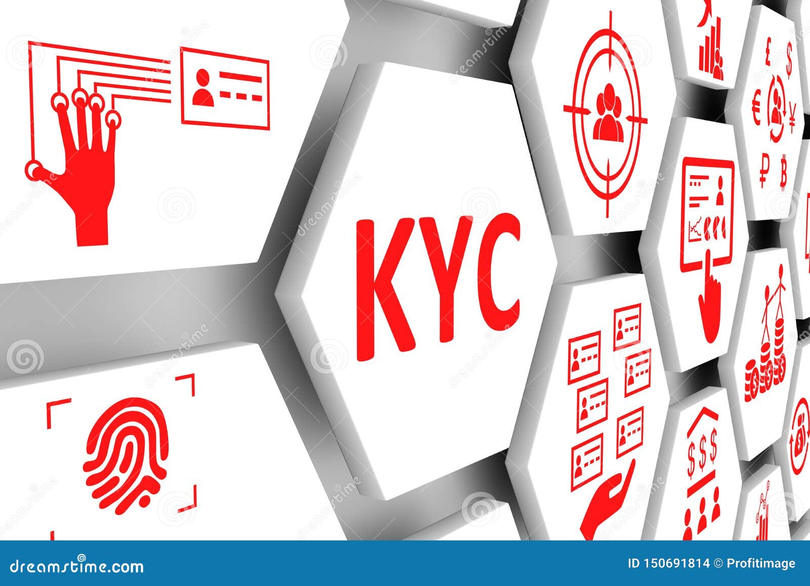 KYC Concept Cell Background Stock Illustration - Illustration of ...