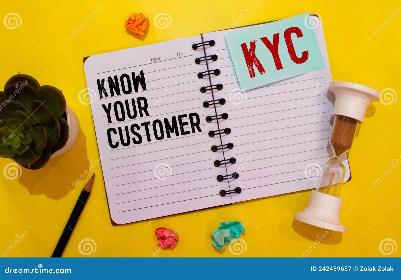 KYC - Know Your Customer Acronym, on Notepad and Office Accessories on ...